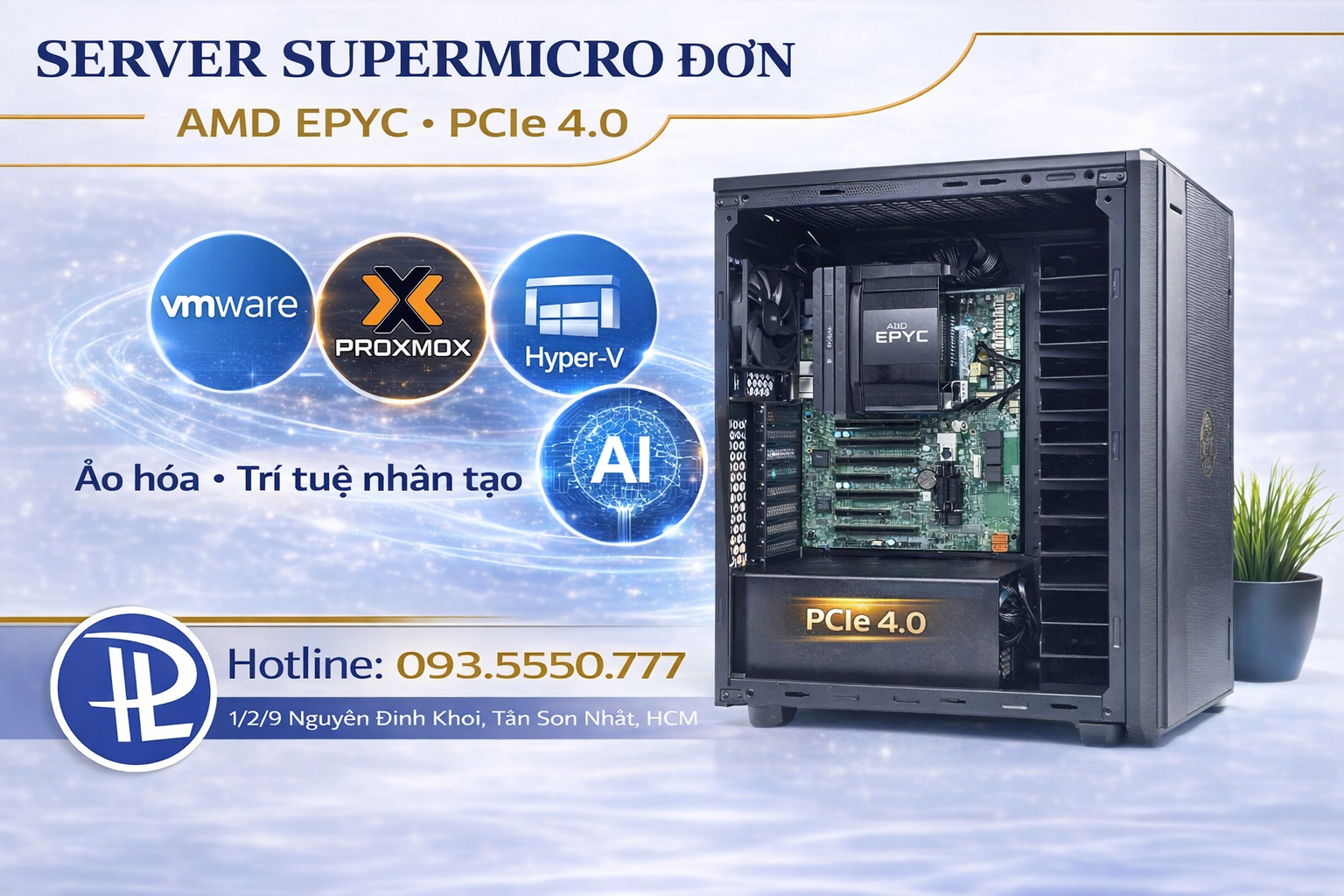 Server Tower AMD EPYC 7K62 (48 Core / 96 Threads) | Main SuperMicro ...